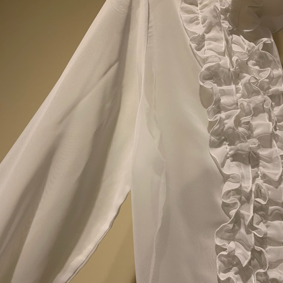 Naracamicie | Tops | Vintage Nara Camiche Sheer Ruffled Tuxedo Blouse ...